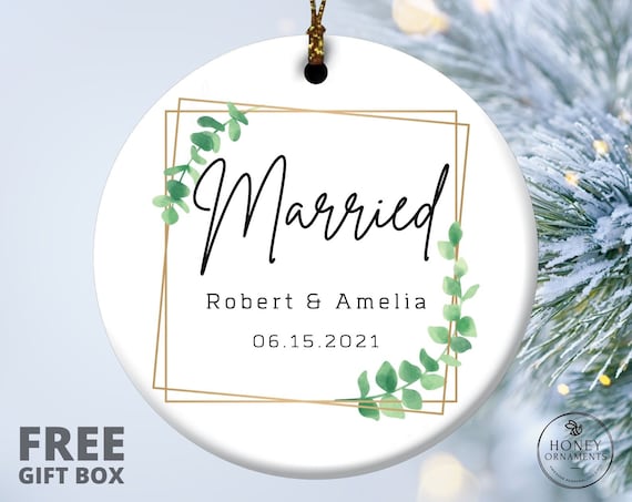 Newly Married Gift Married Ornament Personalized Wedding - Etsy