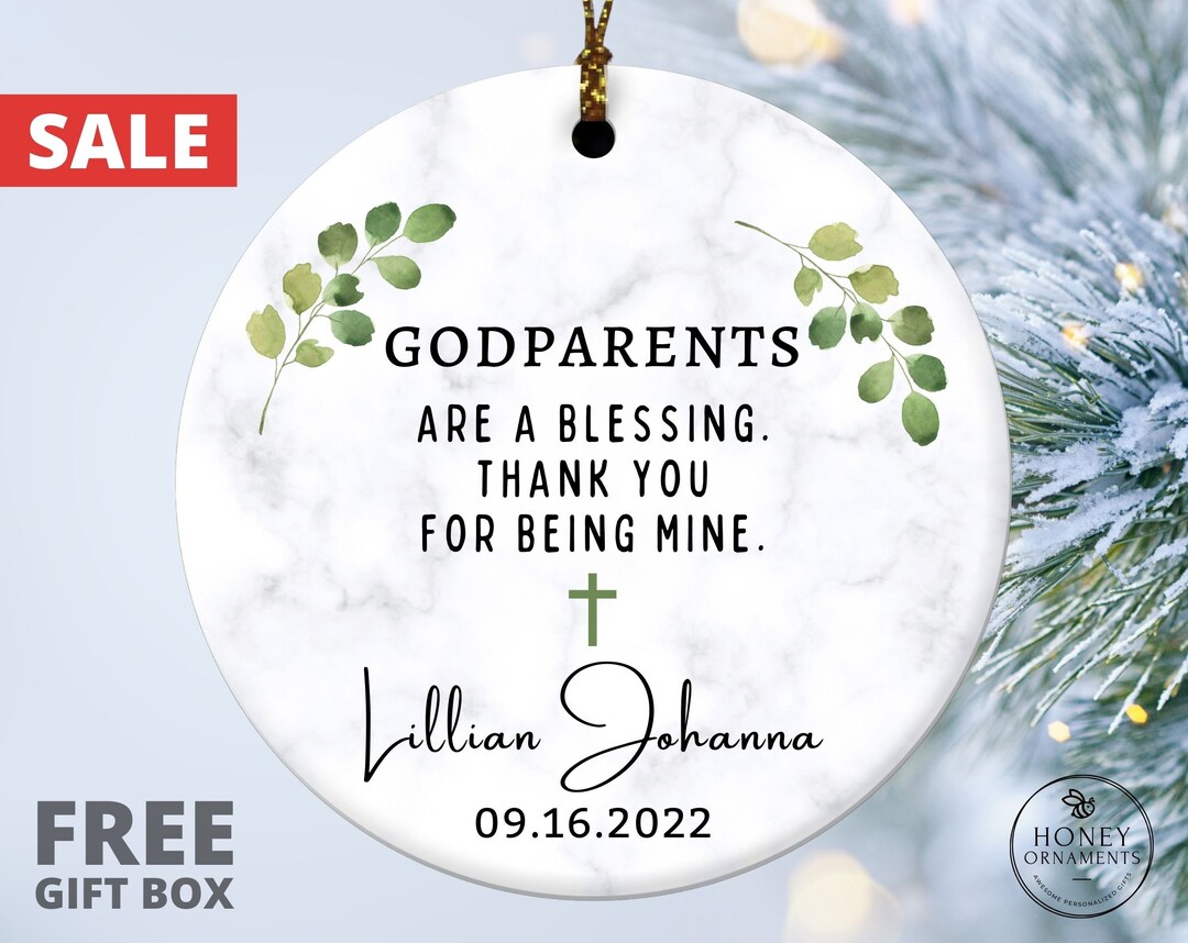 Godparents Ornament, Personalized Godmother Gift, Godfather Thank You ...