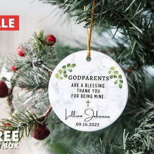 Godparents Ornament, Personalized Godmother Gift, Godfather Thank You ...