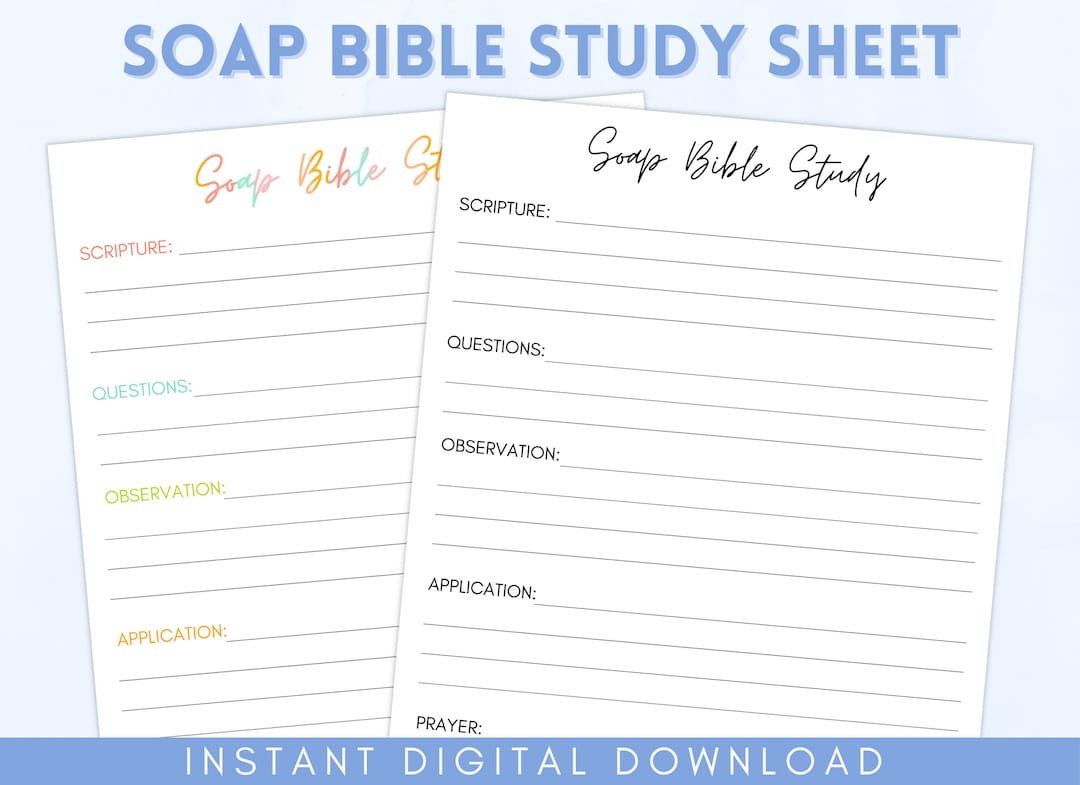 Printable Bible Study Sheet Bible Study Sheet Colorful Bible - Etsy
