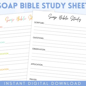 Printable Bible Study Sheet Bible Study Sheet Colorful Bible - Etsy