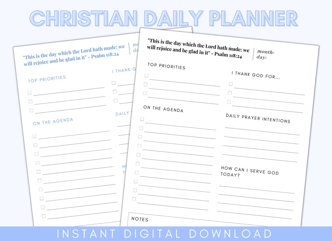 Christian Daily Planner Faith Planner Devotional Planner - Etsy