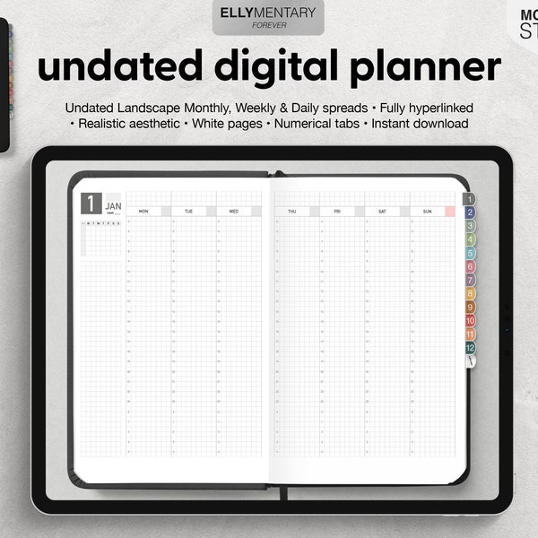 Undated Digital Planner - Etsy