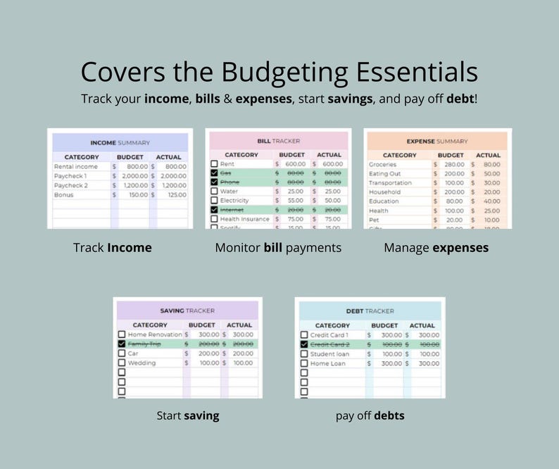 Budget Planner Template - Monthly Expenses Spreadsheet for Couples ...