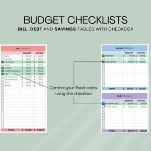 Budget Tracker Template Google Sheets, Easy Financial Planner, Monthly ...