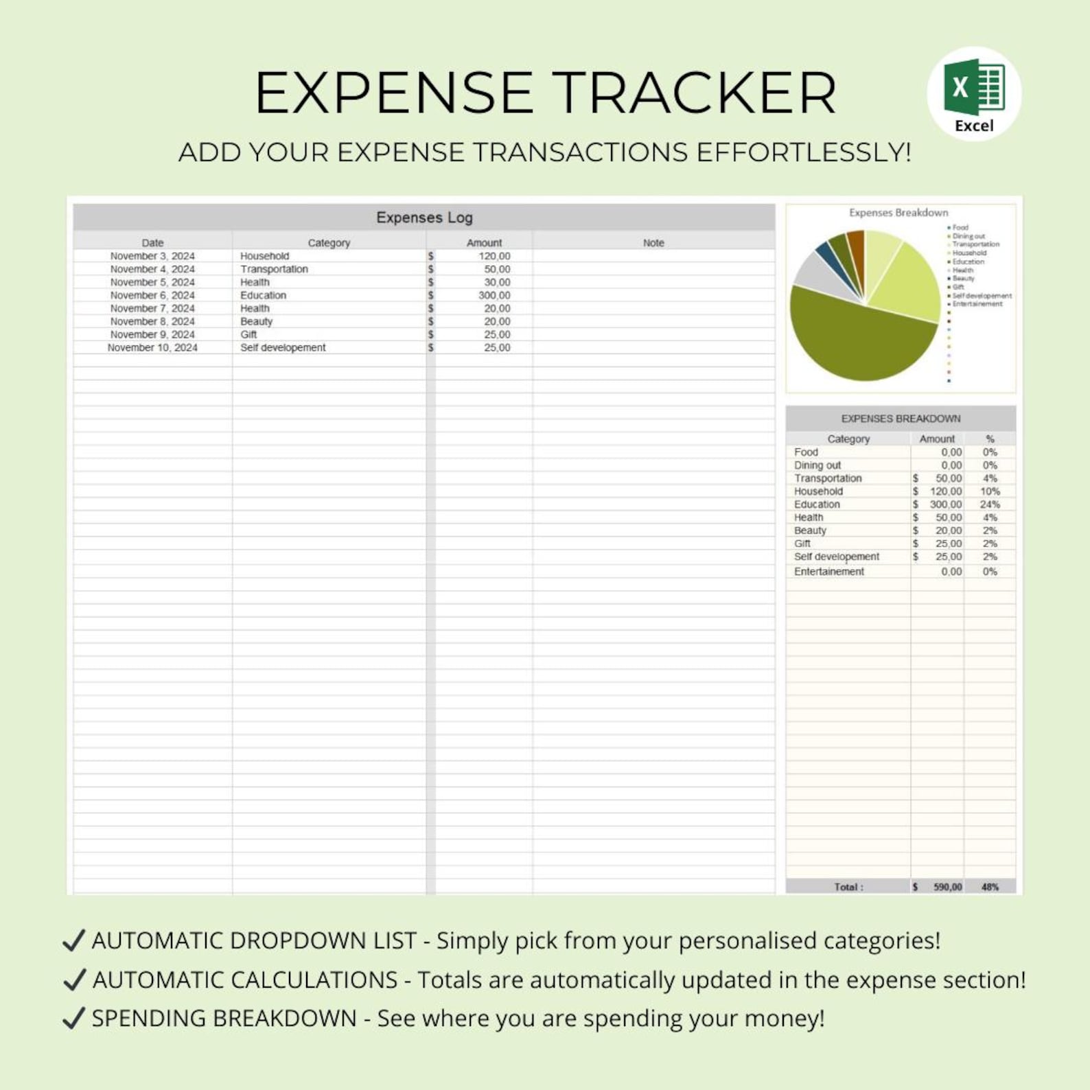 Family Budget Excel, Income and Expense Tracker, Bills Spreadsheet ...