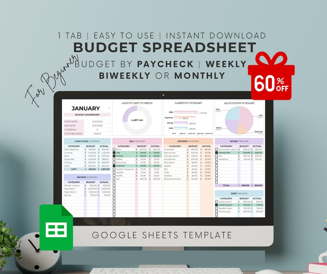 Budget Planner Template - Monthly Expenses Spreadsheet for Couples ...