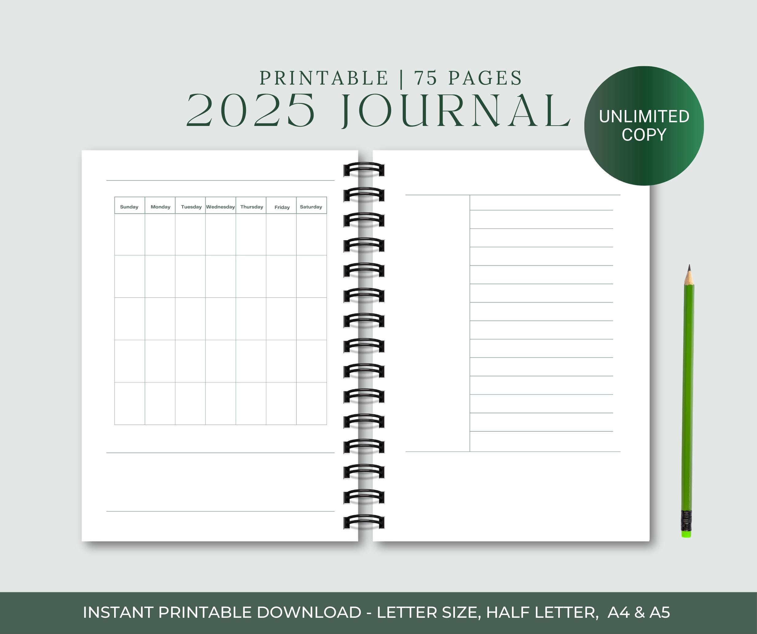 2025 Minimalist Digital Planner, 2025 Monthly Planner Vertical ...