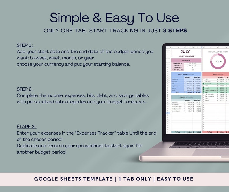 Budget Planner Google Sheets, Paycheck Budget Spreadsheet, Monthly ...