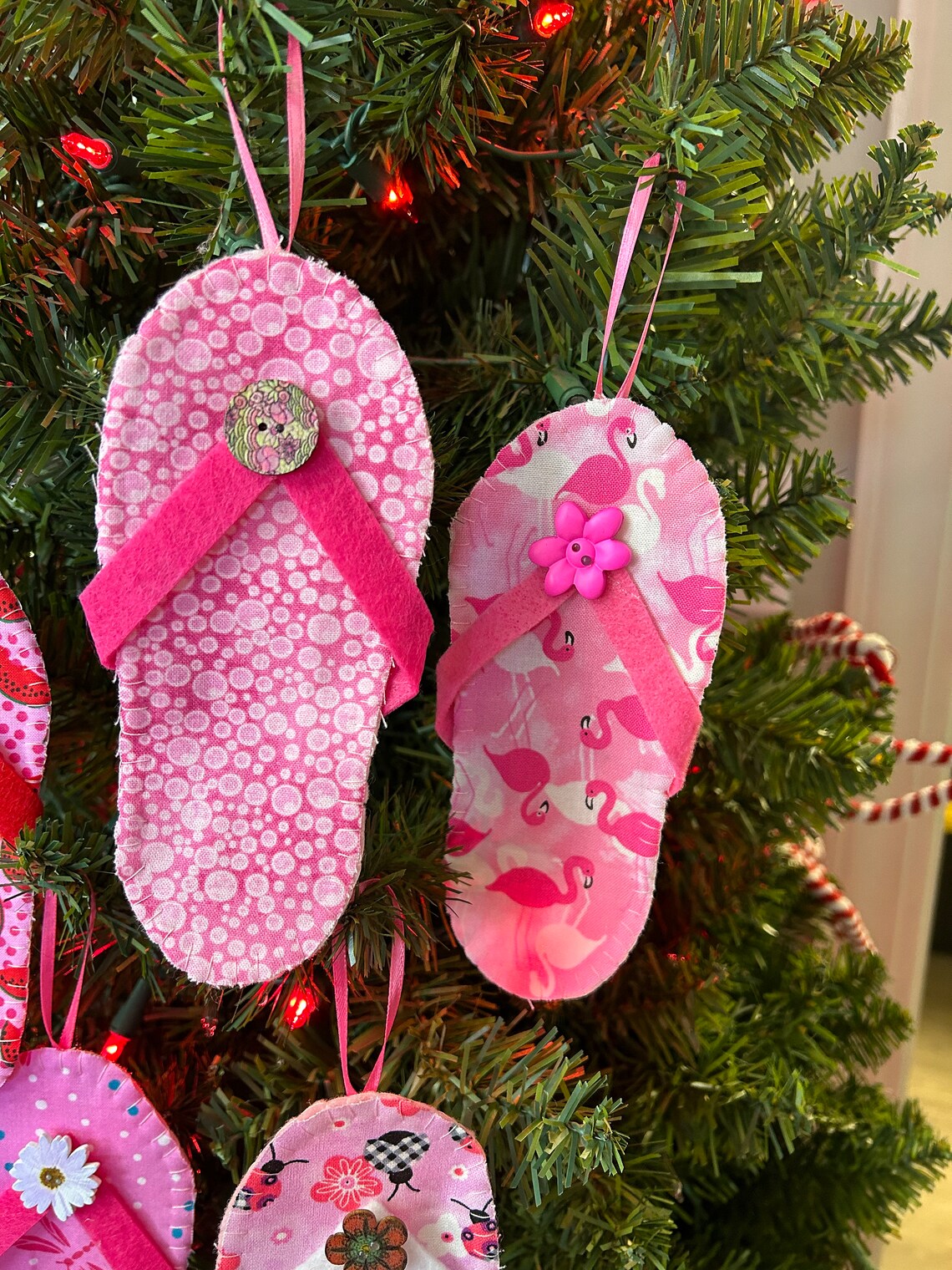 Summertime Flip Flops Seasonal Tree Ornaments - Set of 6. - Etsy