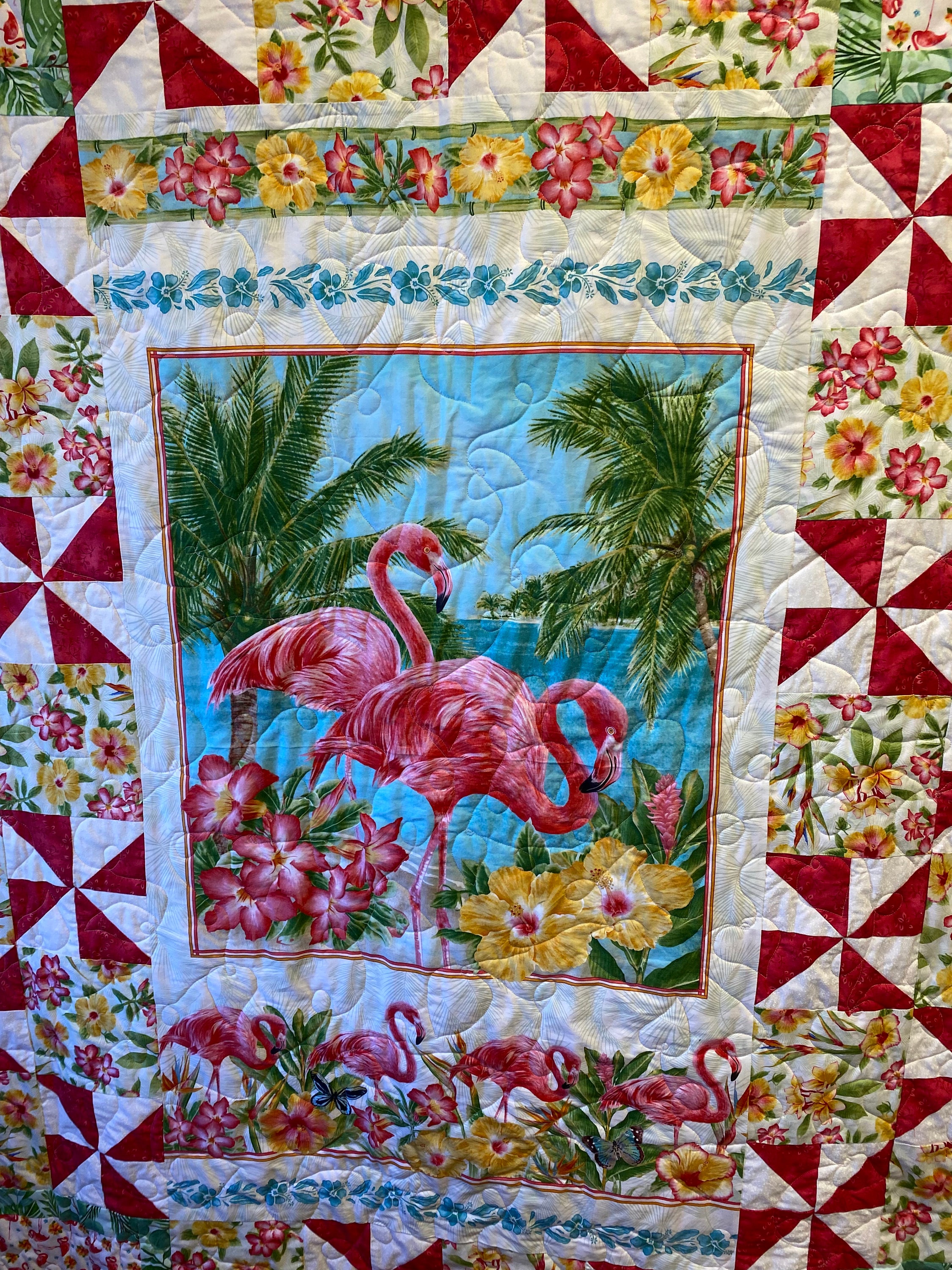 Fun Fabulous Pink Flamingo Quilt as Summertime as It Gets - Etsy