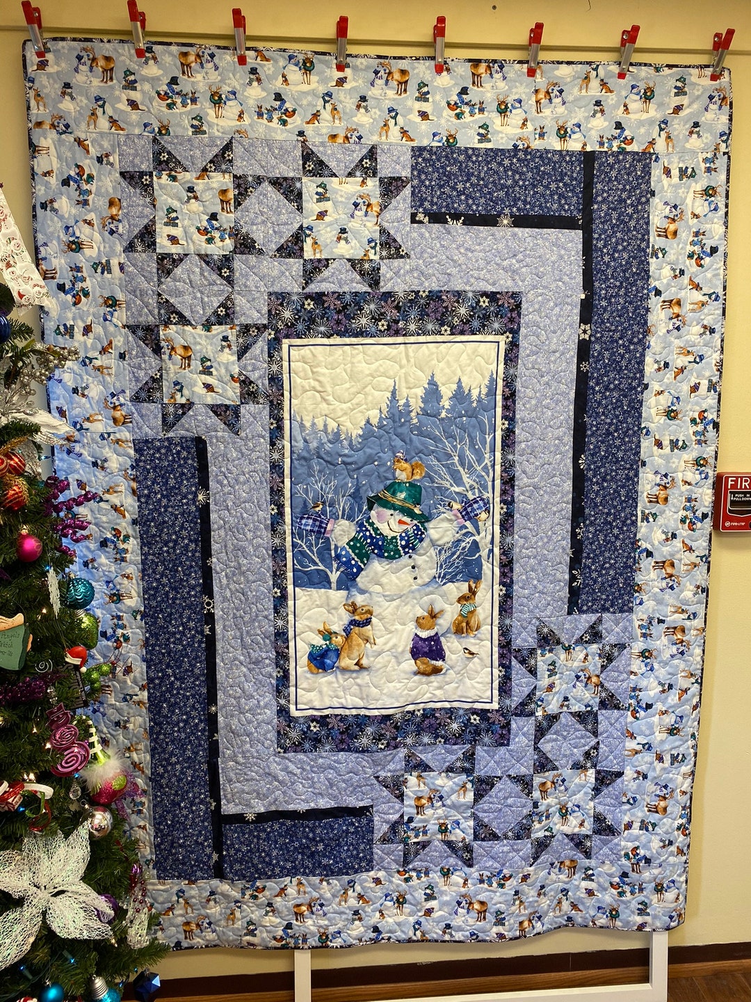 Snowman and Furry Friend's Quilt. Measures 59 X 78 Inches. - Etsy
