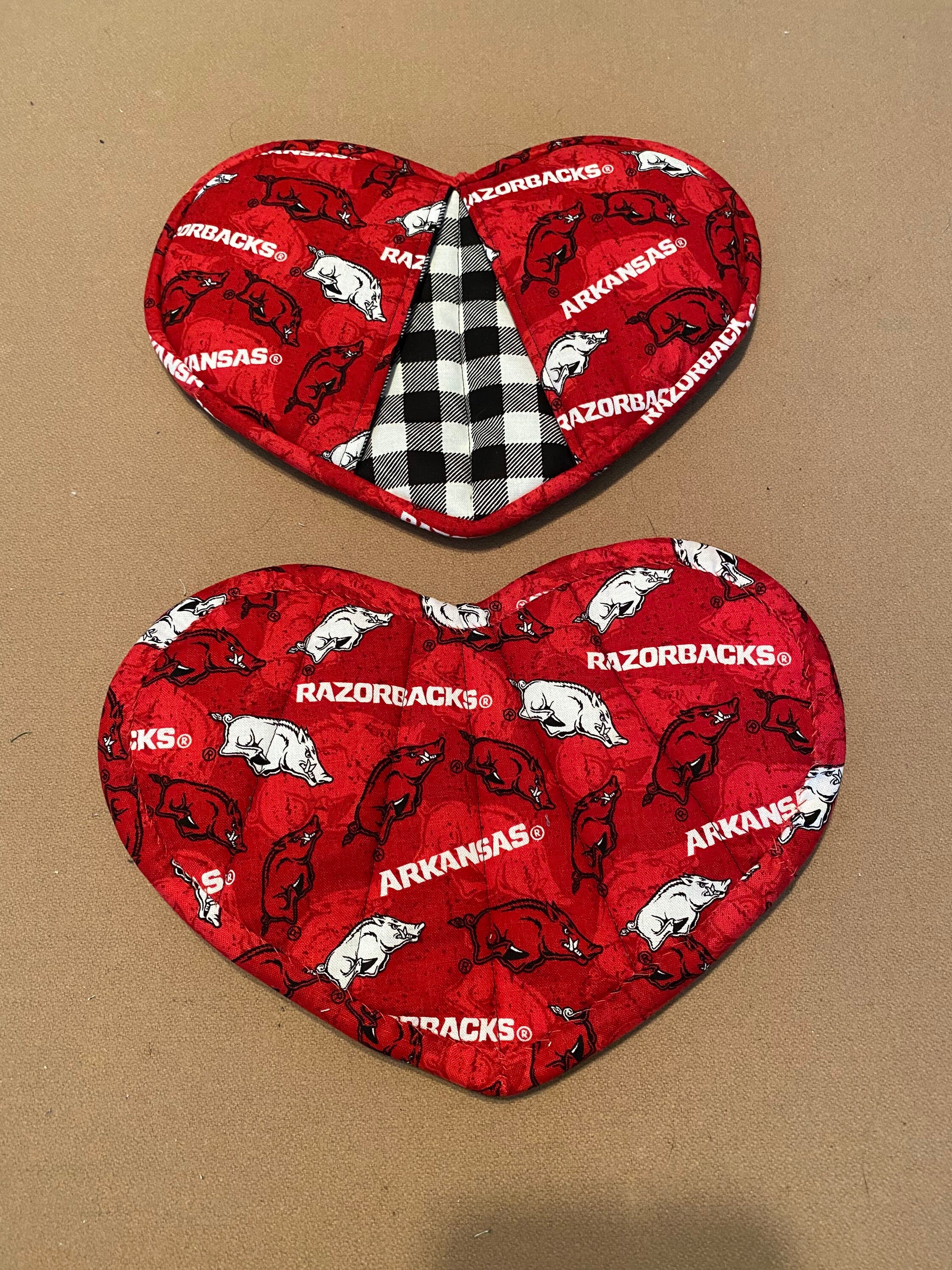 Go Hogs Go Razorback Heart Potholders Set of 2 - Etsy
