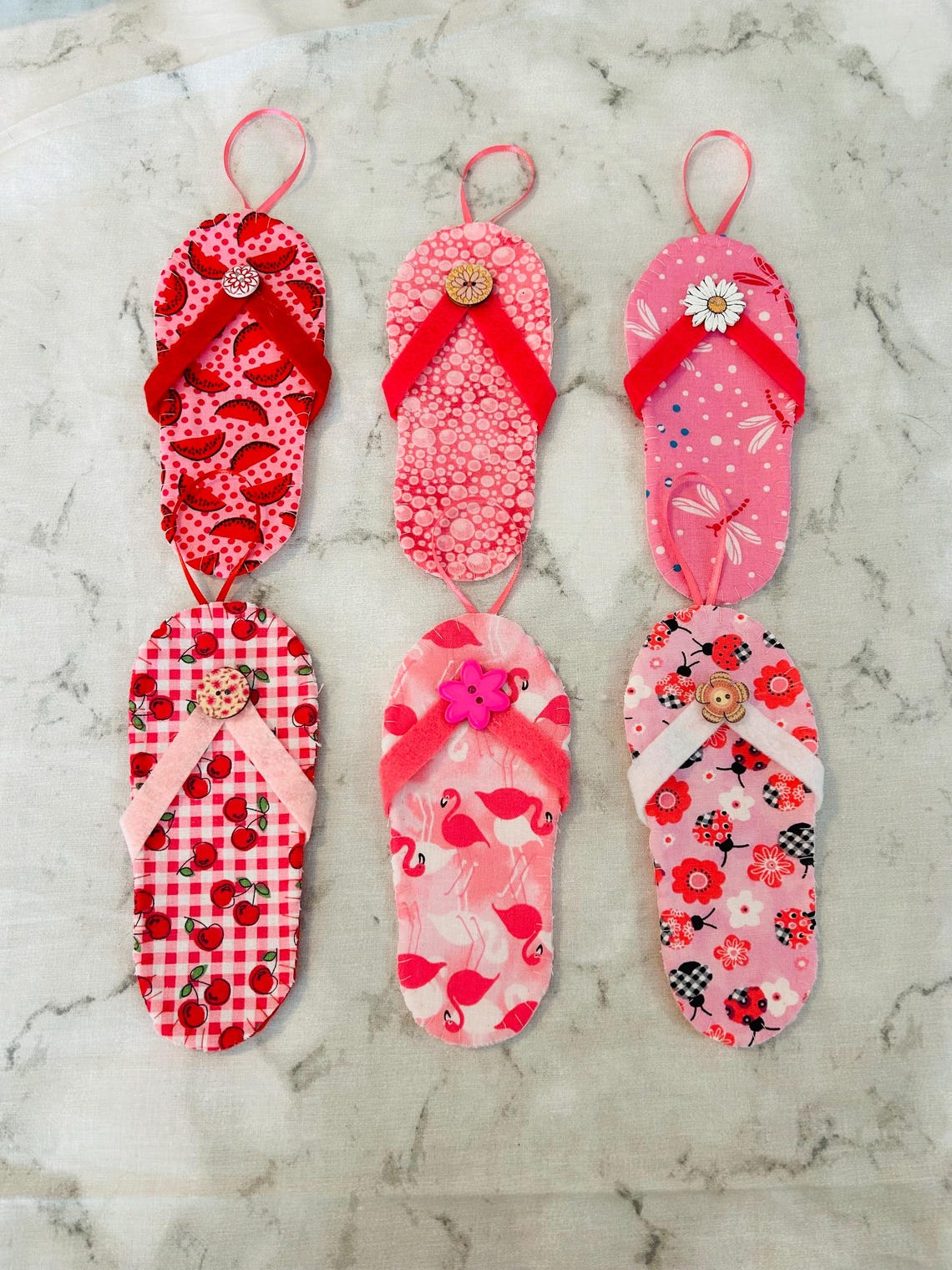 Summertime Flip Flops Seasonal Tree Ornaments - Set of 6. - Etsy