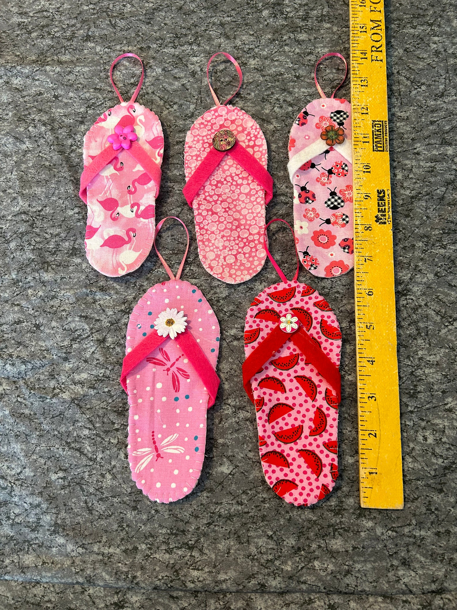 Summertime Flip Flops Seasonal Tree Ornaments - Set of 6. - Etsy