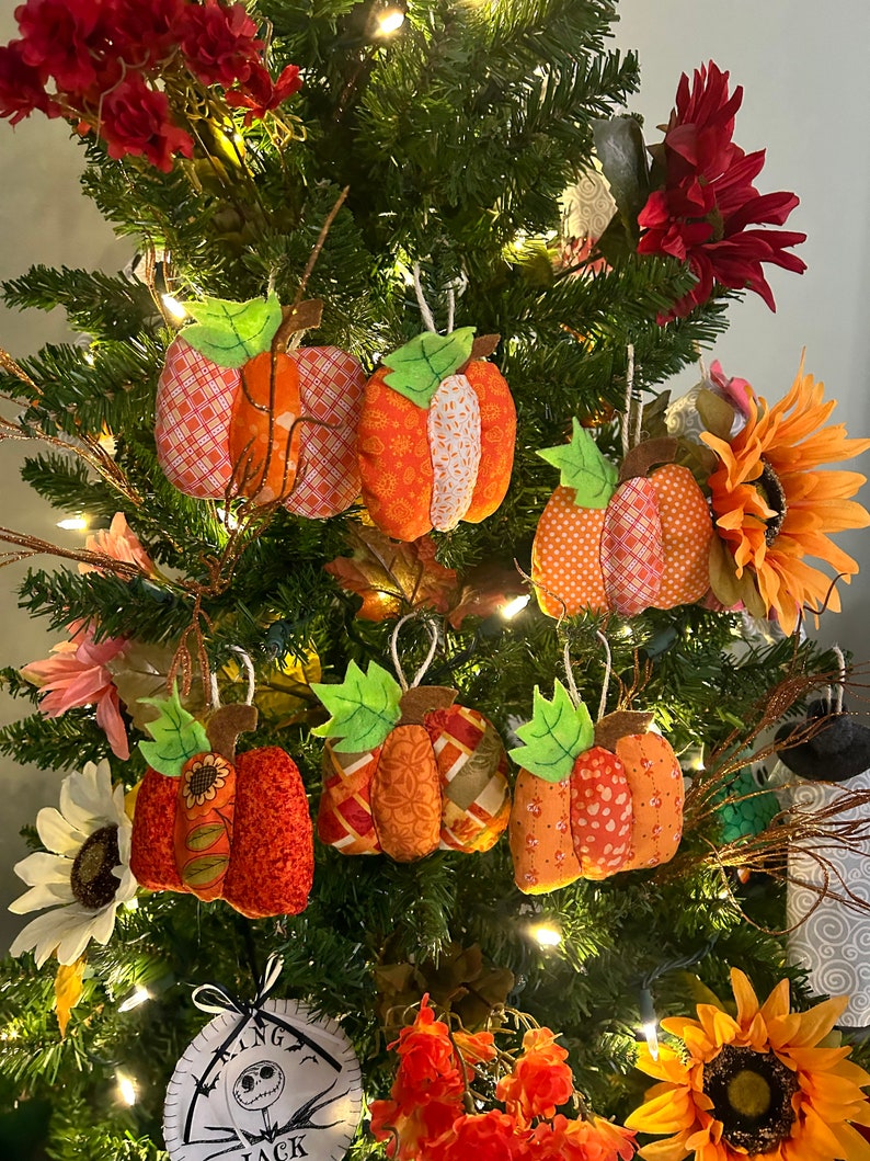 Pumpkin Ornaments for Fall/autumn or Halloween Seasonal Tree. Set of 6 ...