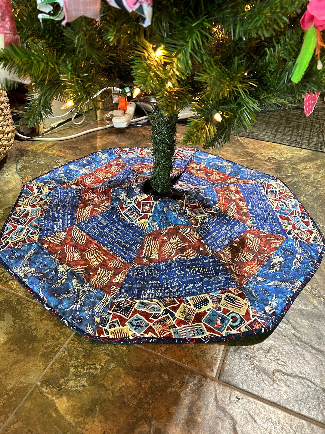 My Country Tis of Thee Patriotic Tree Skirt for Independence Day ...