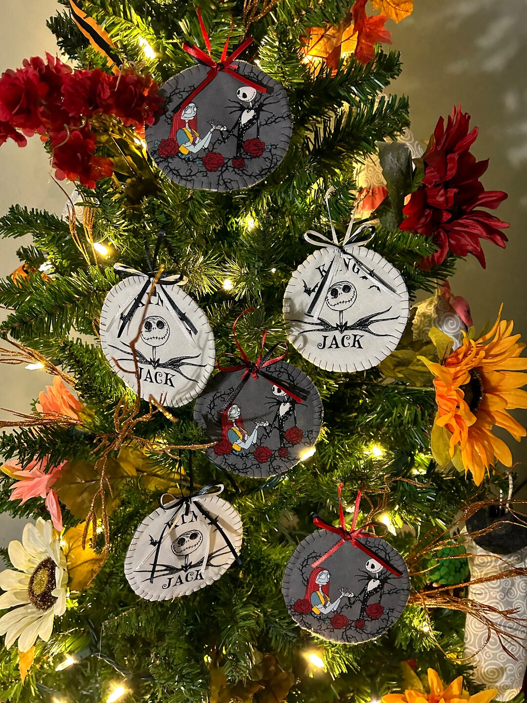 NBC Jack and Sally Ornaments for a Seasonal Tree. Set of 6. - Etsy