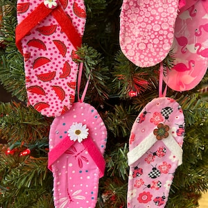 Summertime Flip Flops Seasonal Tree Ornaments - Set of 6. - Etsy
