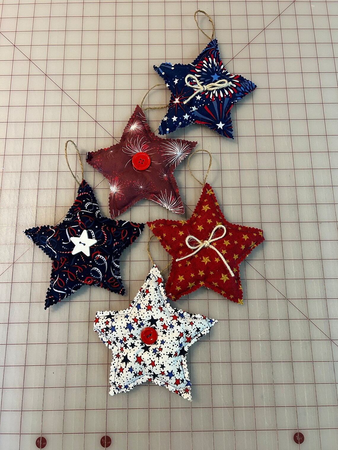 Patriotic Star Ornaments for That Patriotic Seasonal Tree - Set of 5 ...