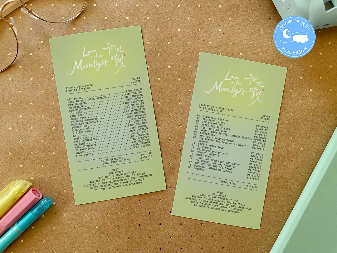 Love in the Moonlight Kdrama Receipts - Etsy