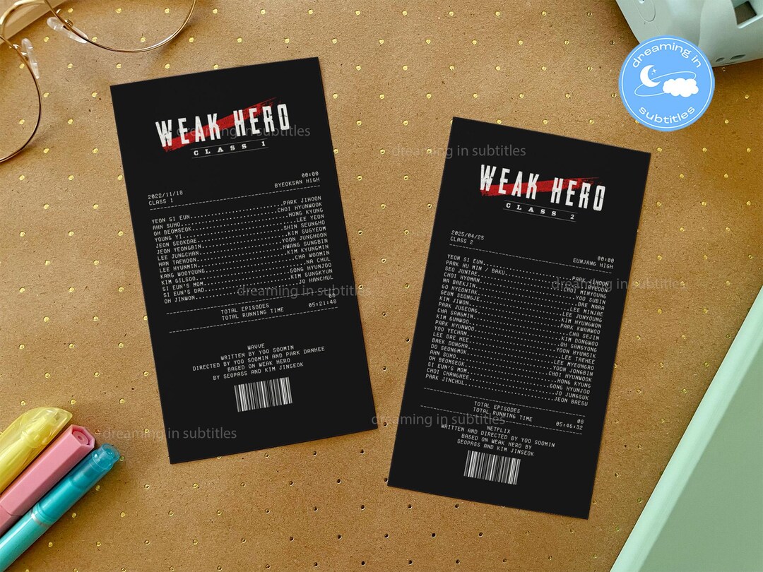 Weak Hero Kdrama Receipts – Matte Finish Print - Etsy