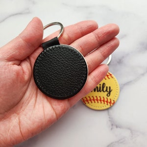PU Vegan Leather Custom Name Softball Key Chain, Personalized Sports ...