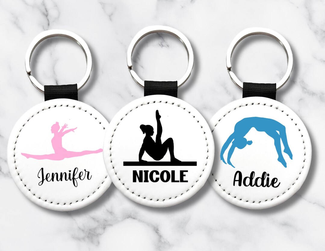 Custom Gymnastics Keychain for Girls – Personalized Name, Color & Style ...