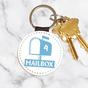 PU Vegan Leather Custom Number Mailbox Key Chain - Etsy