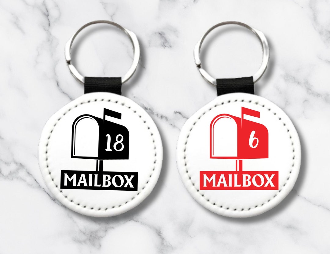 PU Vegan Leather Custom Number Mailbox Key Chain - Etsy