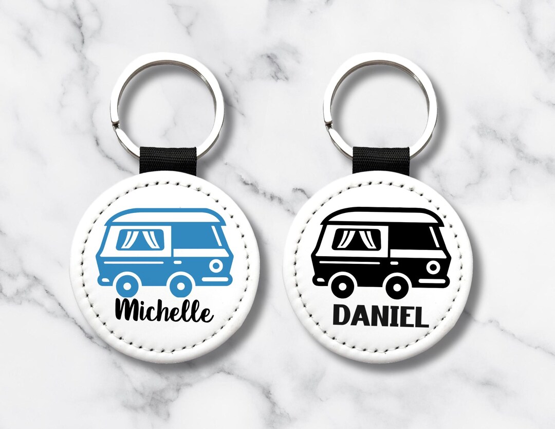Custom Camper Keychain With Name – Personalized PU Leather RV Key Chain ...