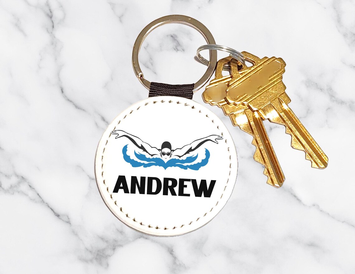 Custom Name Swimming Key Chain, Swimmer Gift, Swim Coach Gift, Swim ...