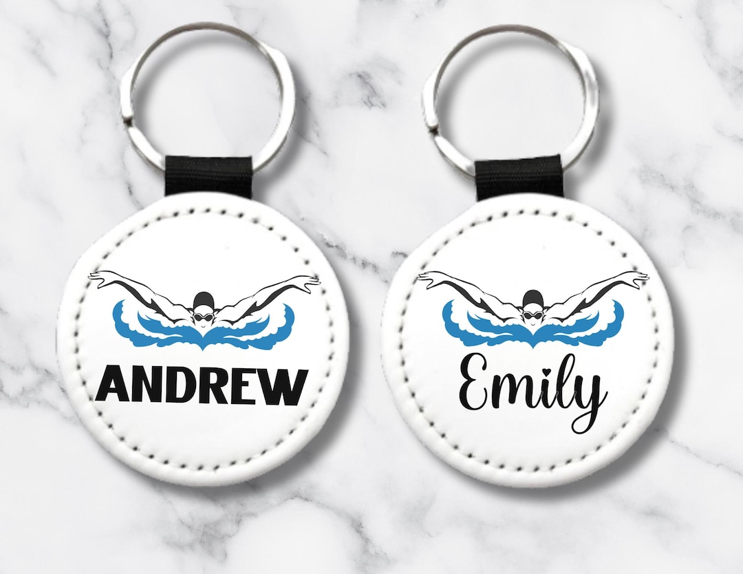 Custom Name Swimming Key Chain, Swimmer Gift, Swim Coach Gift, Swim ...