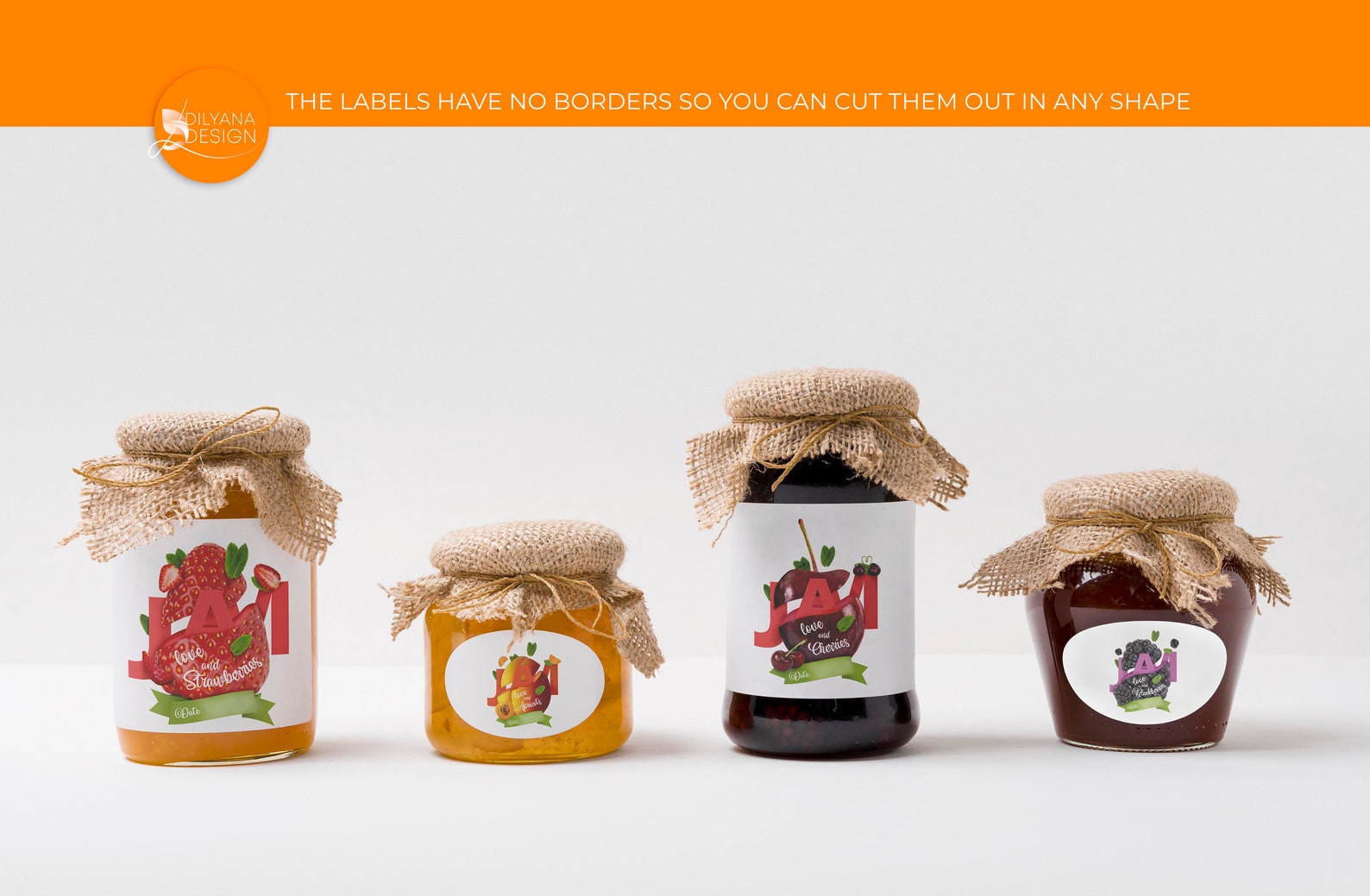 Printable Jam Labels; 12 Different Fruits; Many Sizes for Print ...