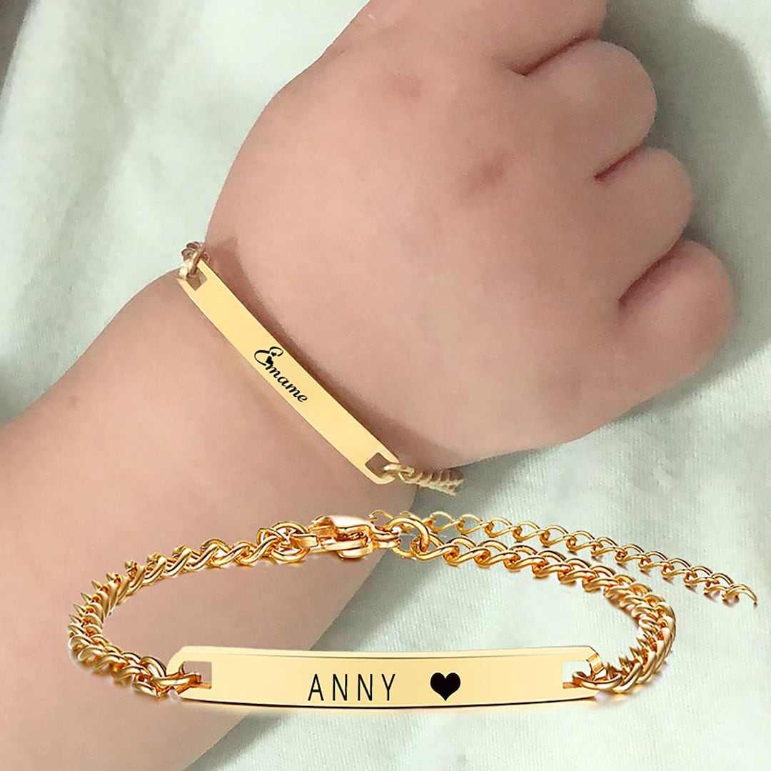Baby Girl Bracelet Custom Girls Jewellery Statement Name - Etsy