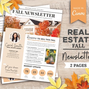 Real Estate Fall Newsletter | Real Estate Fall Marketing | Realtor ...
