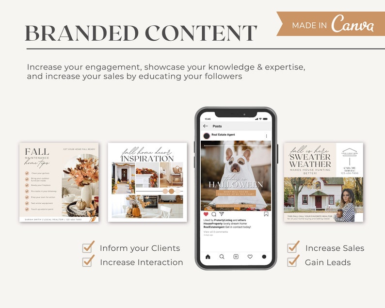 20 Fall Realtor Instagram Posts Real Estate Social Media Etsy