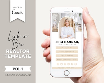 Link in Bio Template for Real Estate, Canva Website Design, Linktree Alternative Landing Page ...