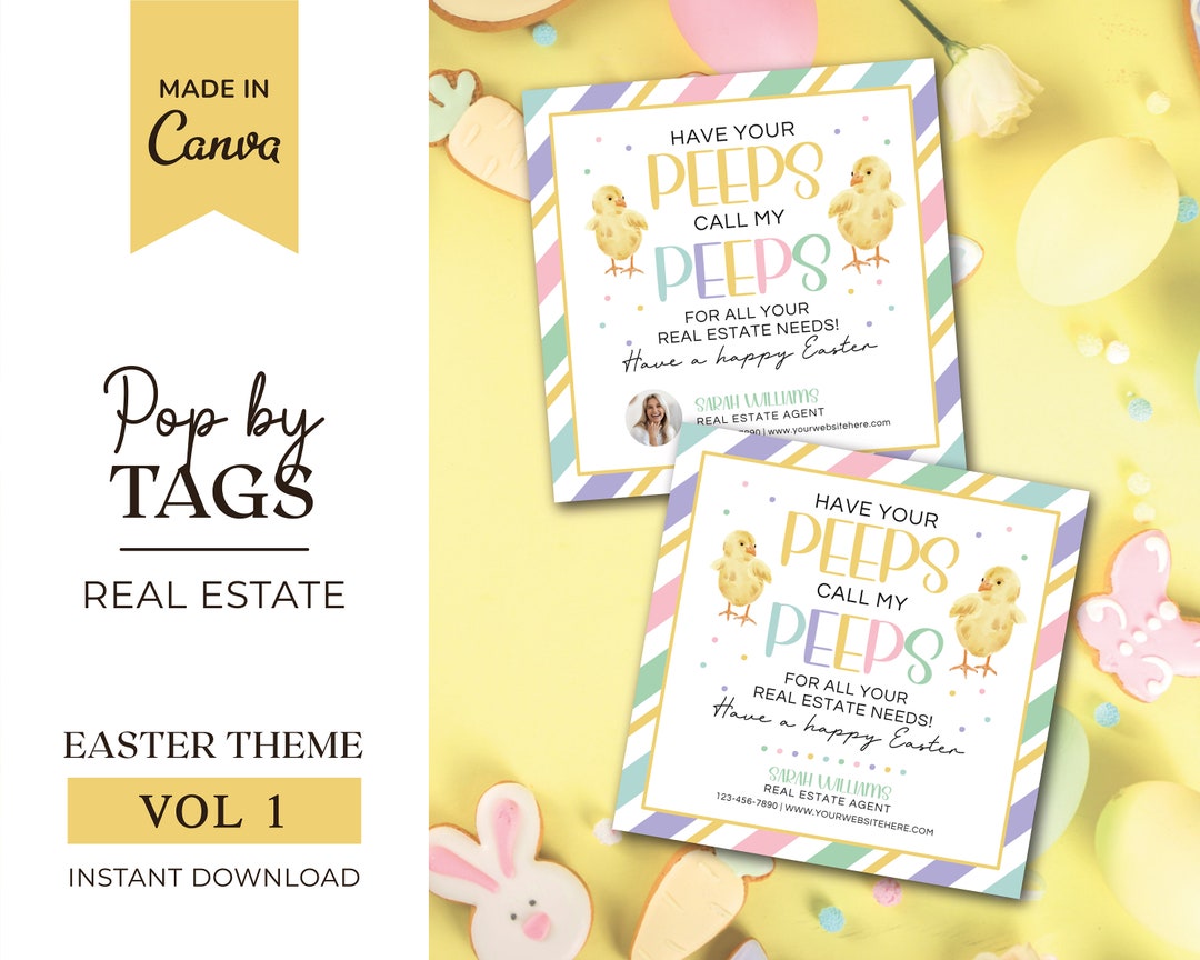 Realtor Easter Pop by Tags | Have Your Peeps Call My Peeps | Real ...