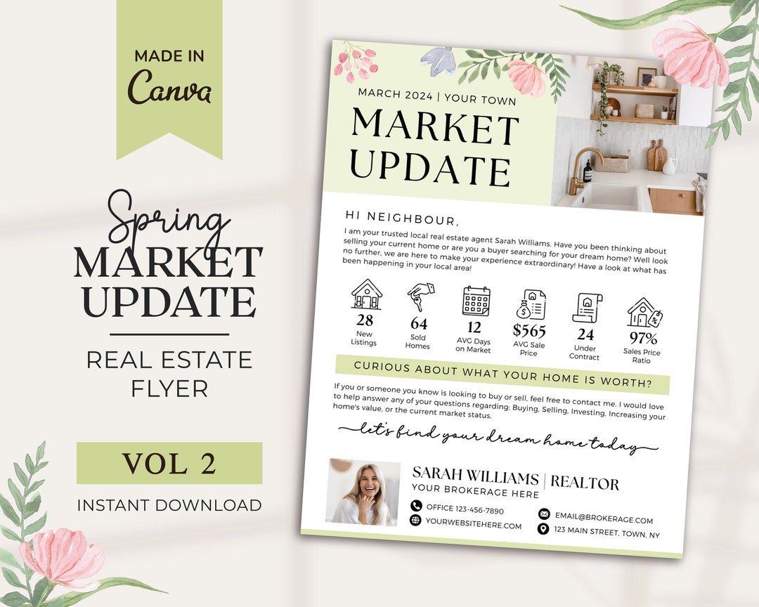 Spring Real Estate Market Update Flyer | Realtor Flyer | Spring Realtor ...