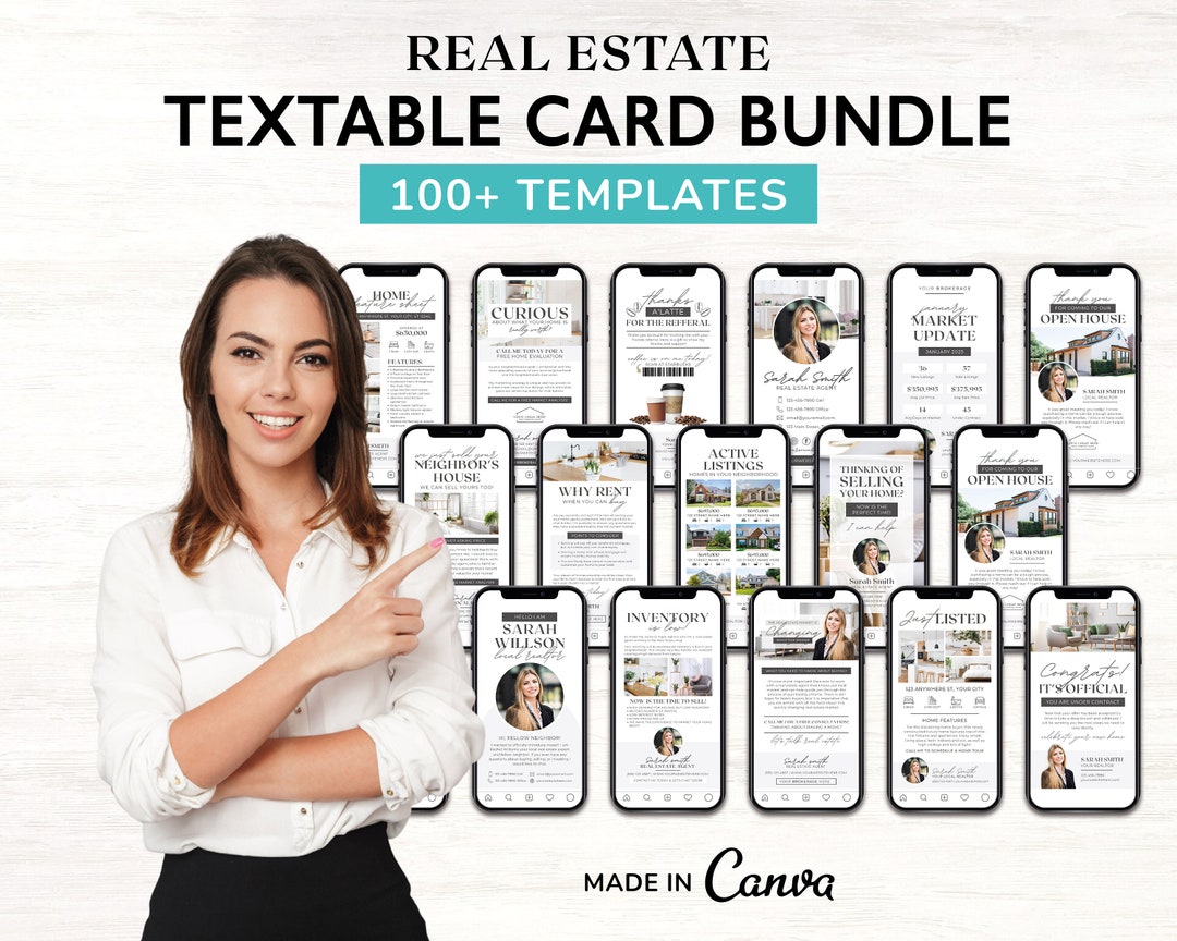 Real Estate Digital Textable Card Bundle | Real Estate Digital Business ...