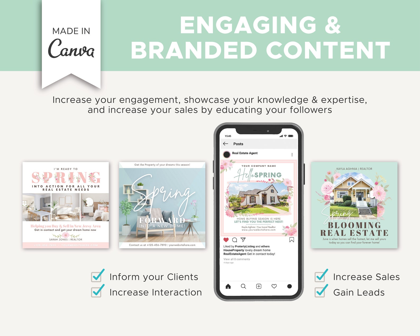 15 Spring Realtor Instagram Posts | Real Estate Social Media Templates ...