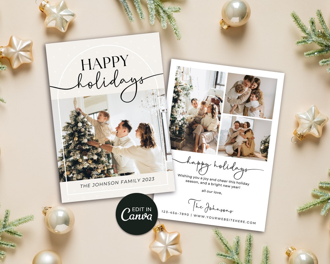 Real Estate Christmas Card Template | Real Estate Holiday Postcard ...