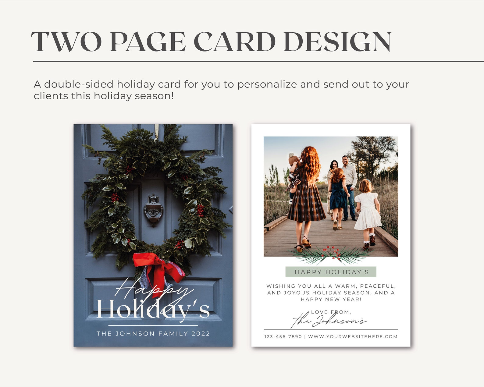 Real Estate Christmas Card Template | Real Estate Holiday Postcard ...