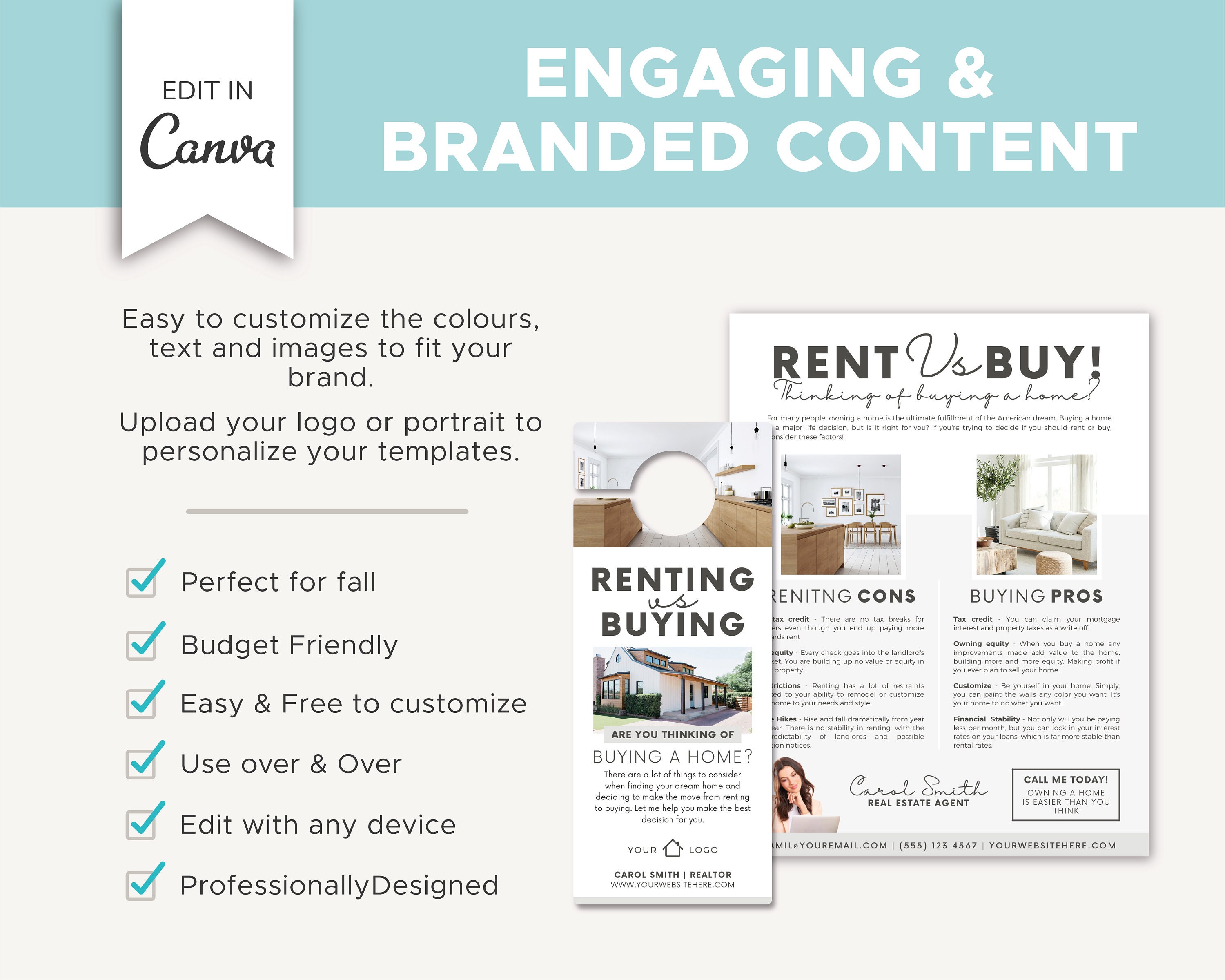 Real Estate Renting Vs Buying Bundle Renting Template - Etsy