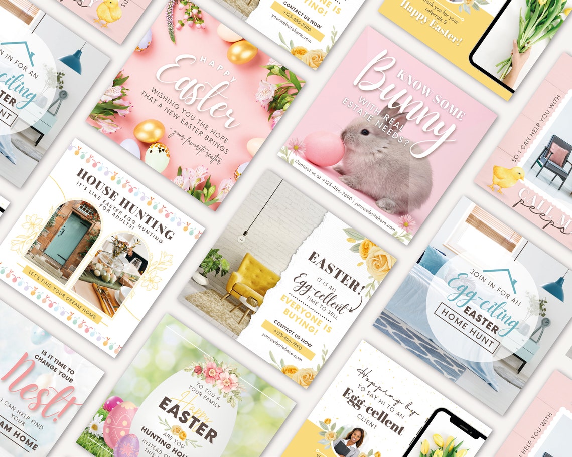 12 Easter Realtor Instagram Posts Real Estate Social Media - Etsy