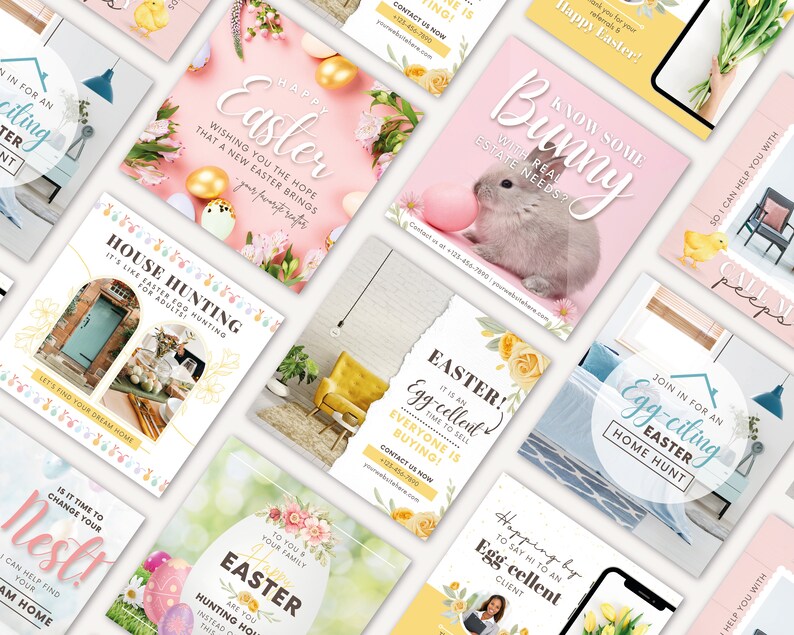 12 Easter Realtor Instagram Posts | Real Estate Social Media Templates ...
