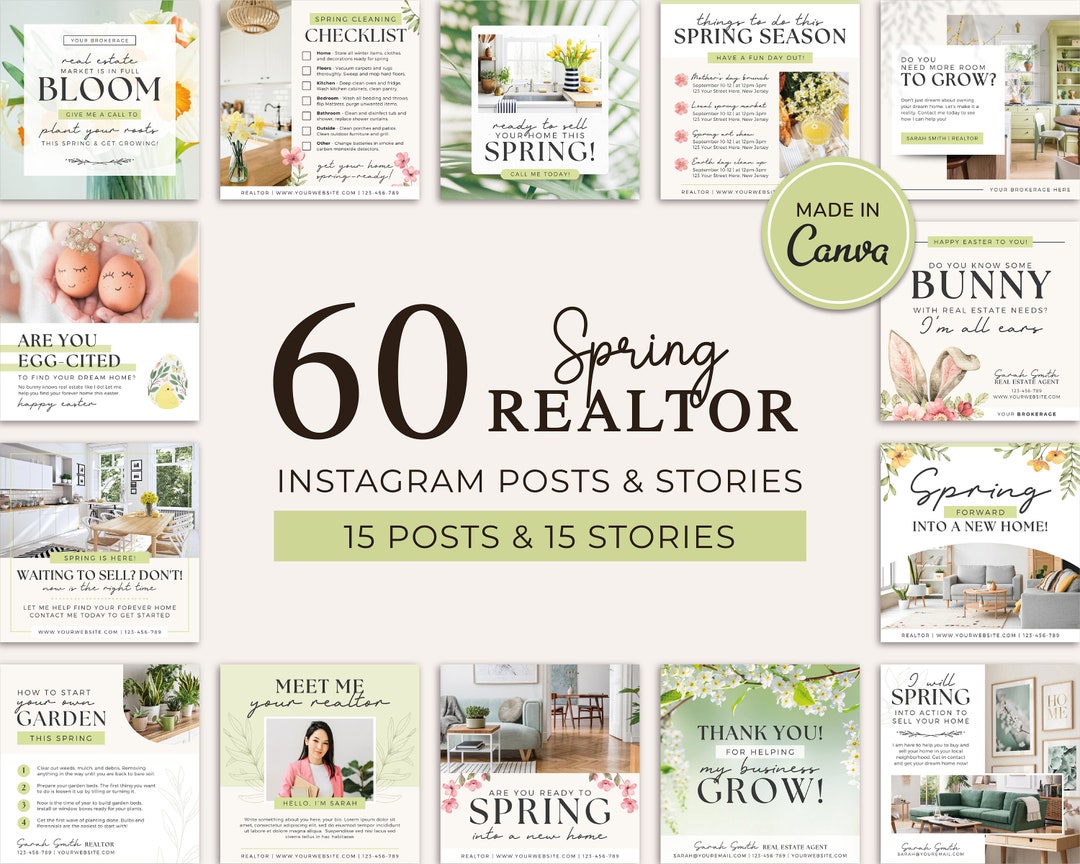 Real Estate Spring Instagram Posts Real Estate Social Media April Posts ...