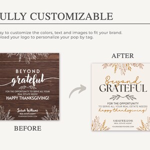 Thanksgiving Realtor Tags | Realtor Grateful Gift Tags | Fall Pop by ...