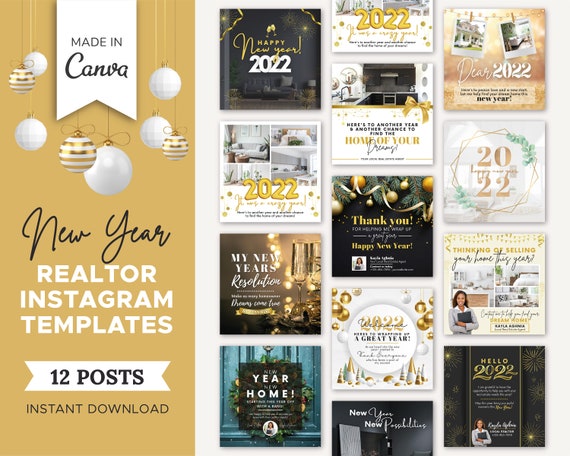 12 New Year Realtor Instagram Posts Real Estate Social Media | Etsy UK
